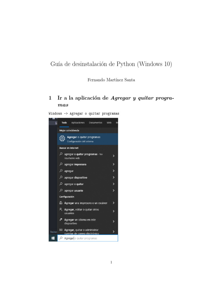 Desinstalar Python en Windows 11 | PDF