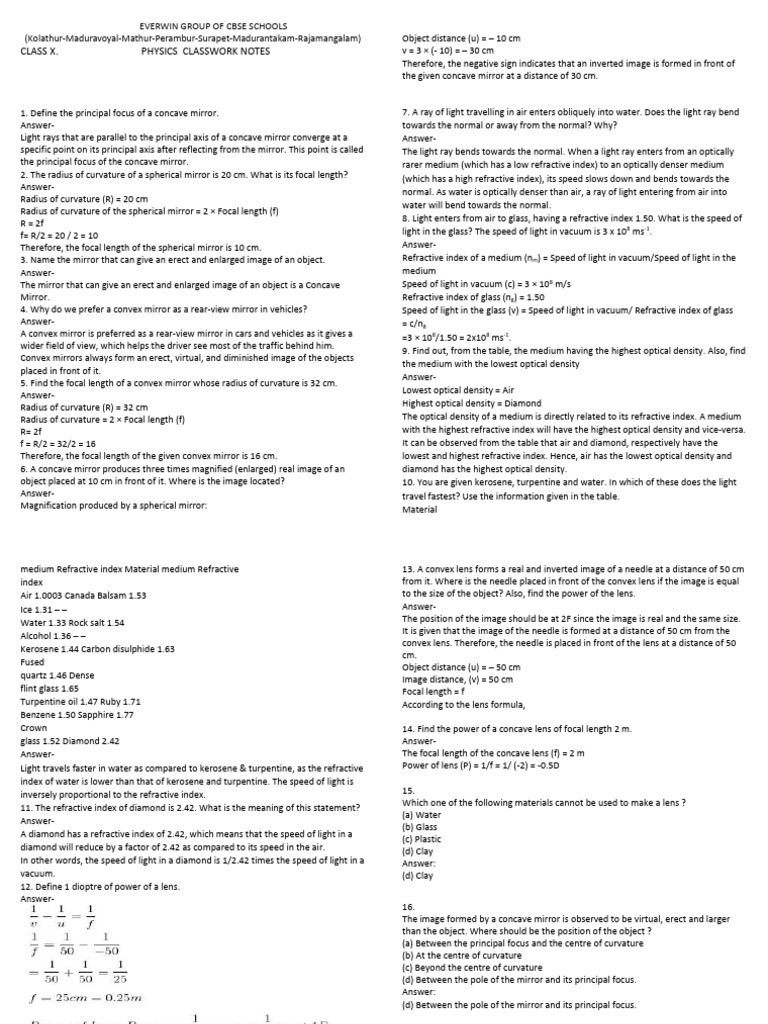 CLASS X- PHY | PDF | Voltage | Electrical Resistance And Conductance