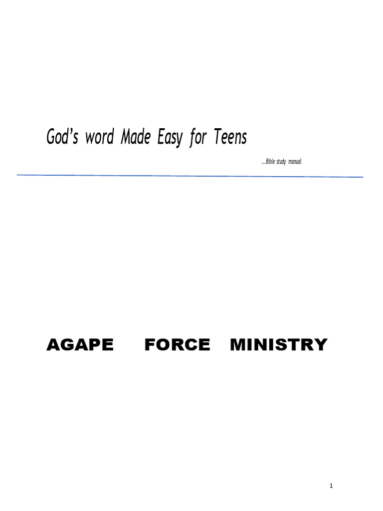 Bible Study Manual for Teens | PDF | Spiritual Gift | Disciple ...