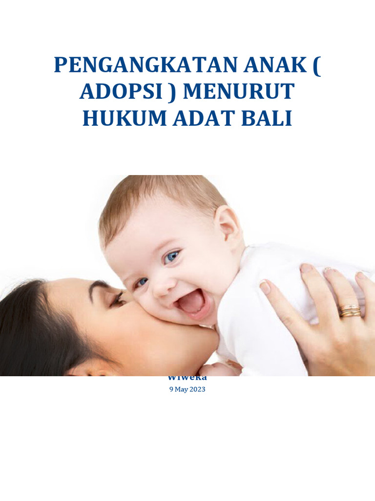 Pengangkatan Anak (Adopsi) Menurut Hukum Adat Bali | PDF
