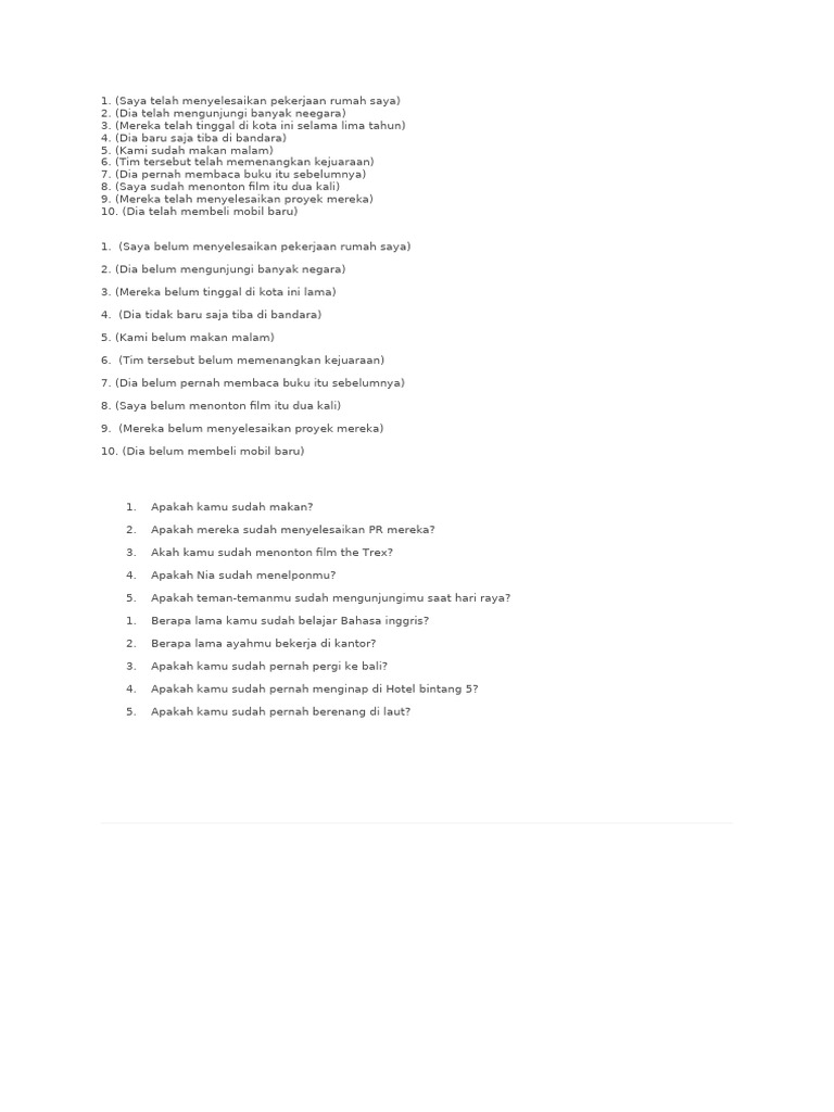 Present Perfect Tense | PDF | Game & Aktivitas | Seni & Disiplin Bahasa