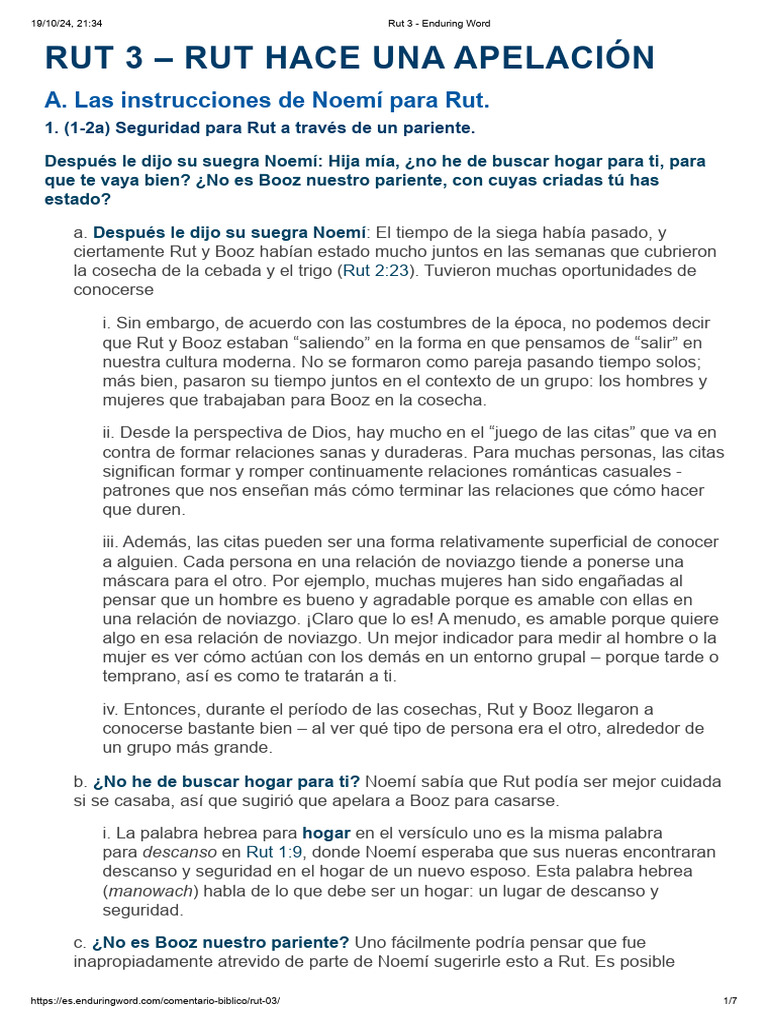 Rut 3 - Rut Hace Una Apelación | PDF | Rut (figura bíblica) | Gente de la gobernación de Belén
