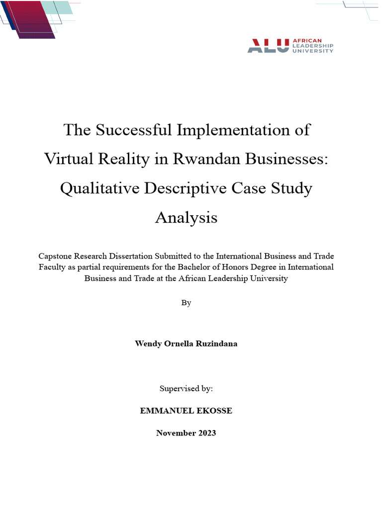 Thesis Report by Wendy Ornella Ruzindana | PDF | Virtual Reality | Reality