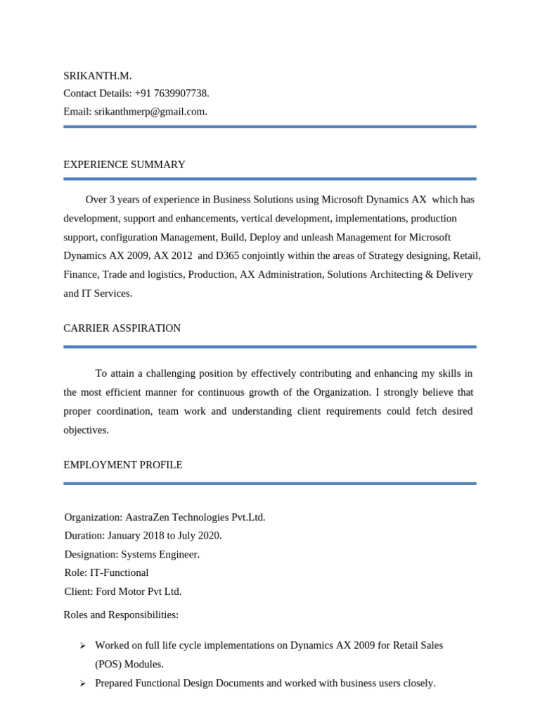 srikanth-resume-365 | PDF | Product Lifecycle | Databases