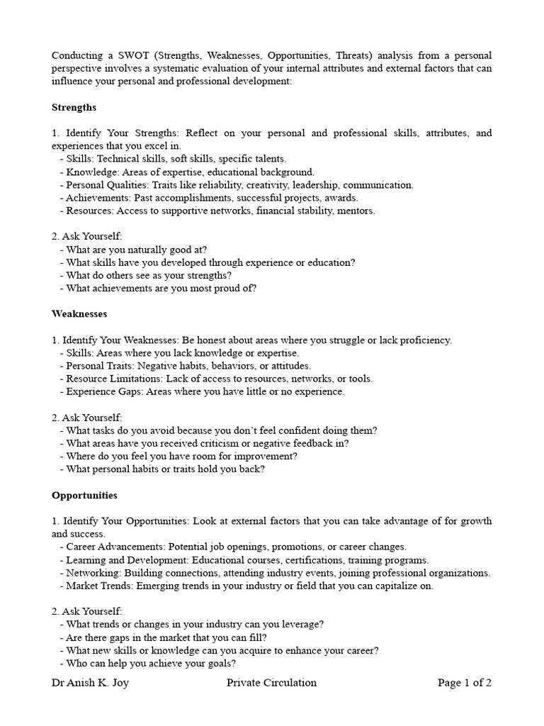 SWOT Analysis | PDF | Swot Analysis | Behavior Modification
