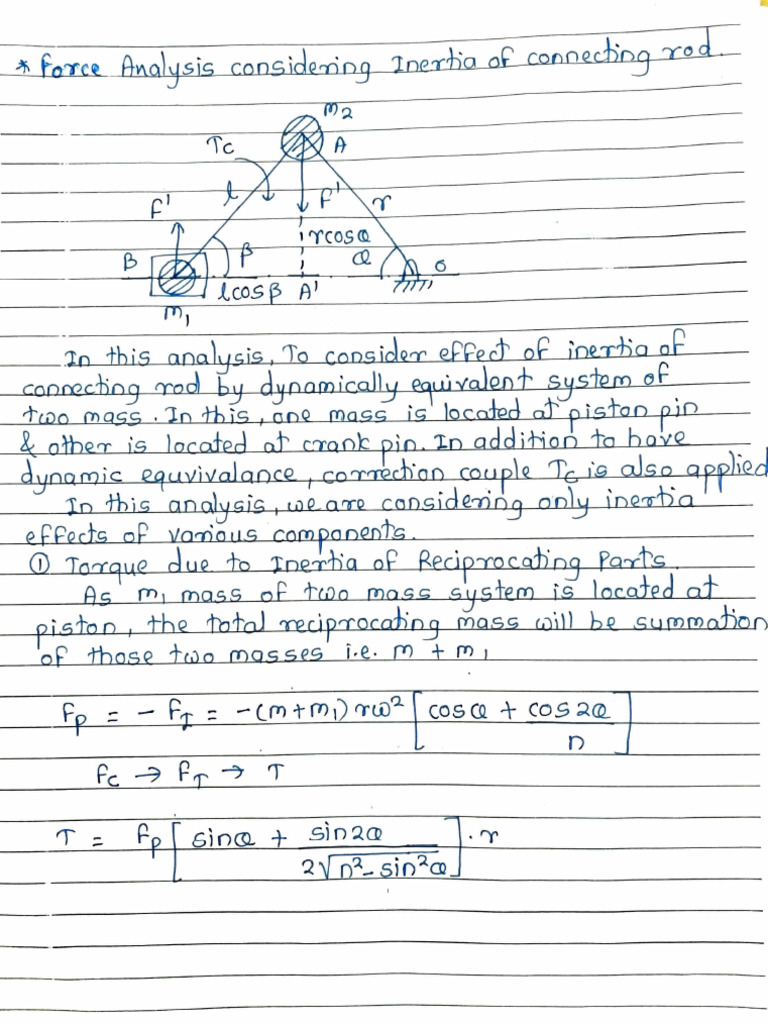 Force Analysis (Inertia of Connecting ROD) | PDF