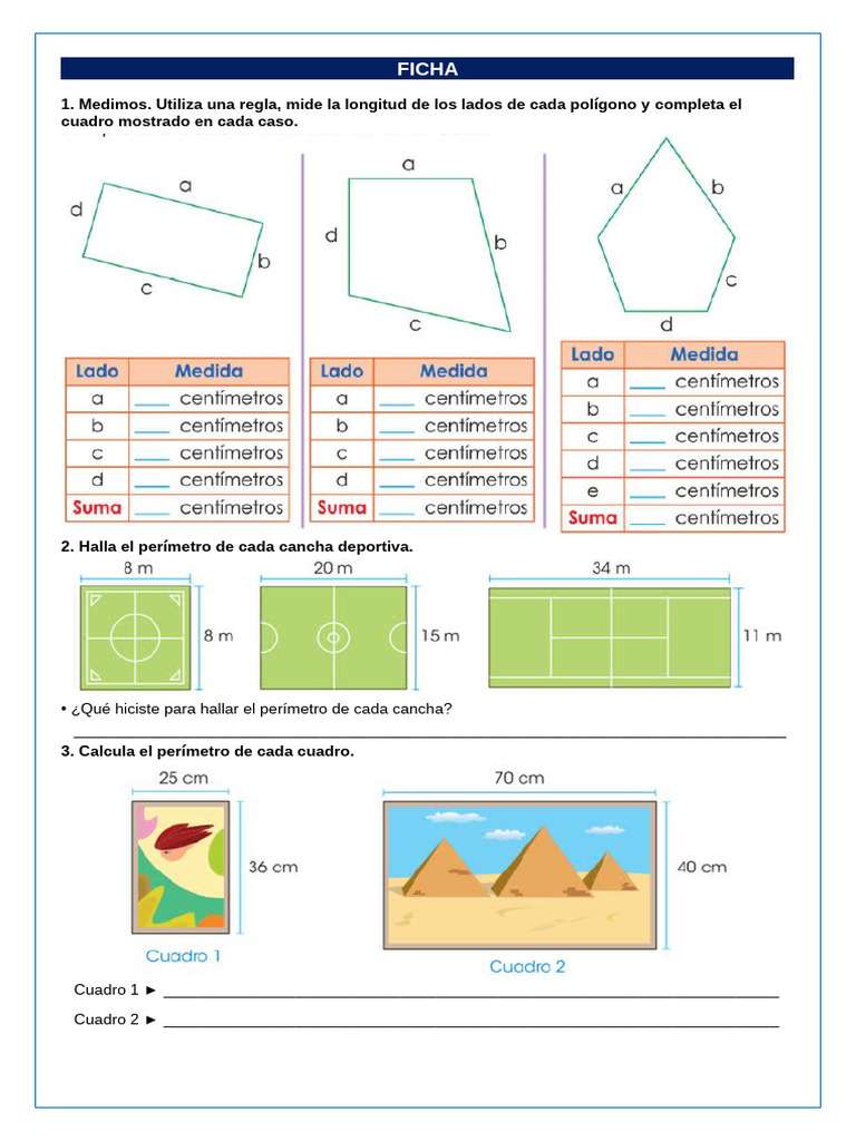 1° MAT - FICHA PERMETRO | PDF
