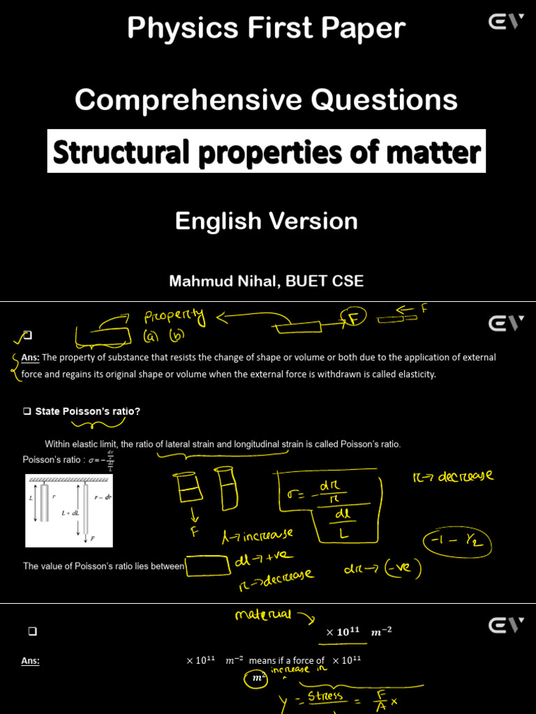 Structural properties of matter Comprehensives | PDF