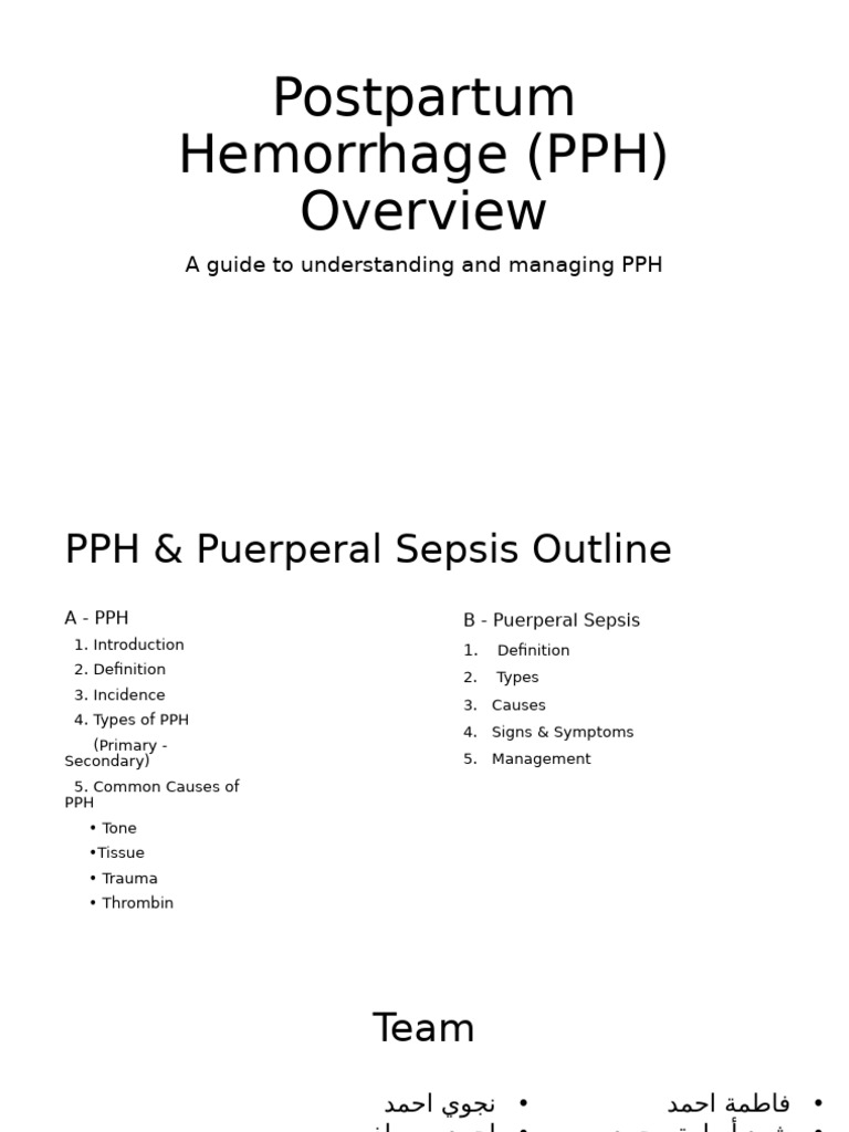 Postpartum Hemorrhage (PPH) Overview | PDF | Childbirth | Uterus