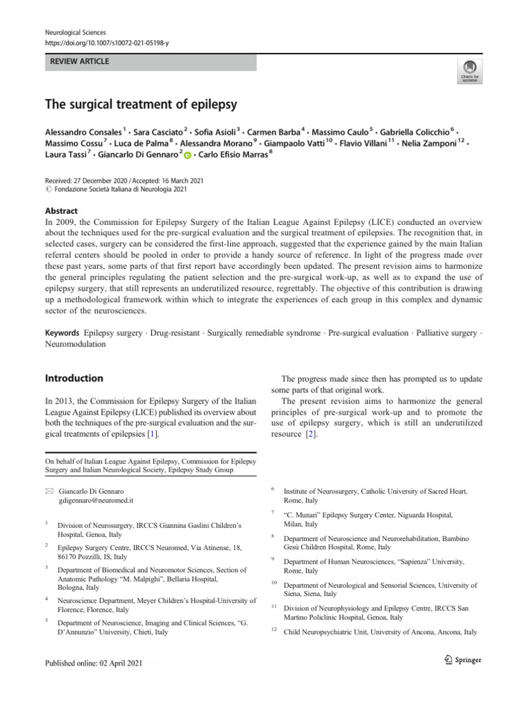 Surgical Approaches to Epilepsy Treatment | PDF | Epilepsy | Functional ...