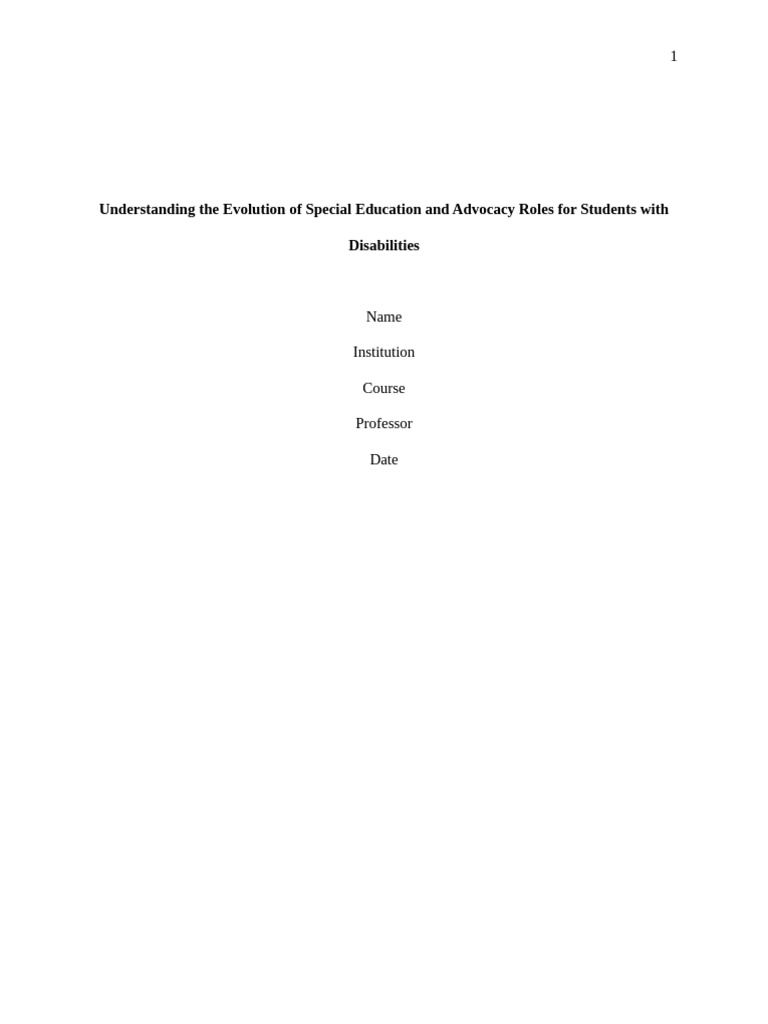 Understanding The Evolution of Special Education and Advocacy Roles For ...