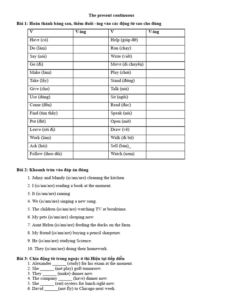 BT_Thì HTTD.docx | PDF