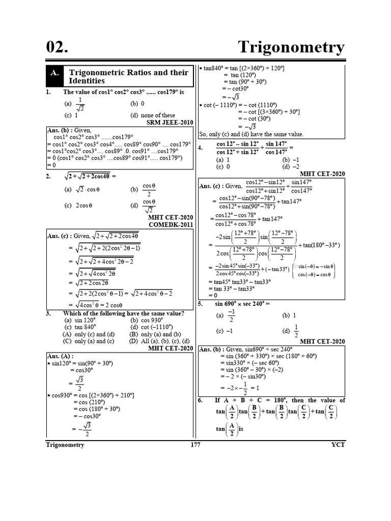 Trigonometry | PDF | Trigonometry | Special Functions