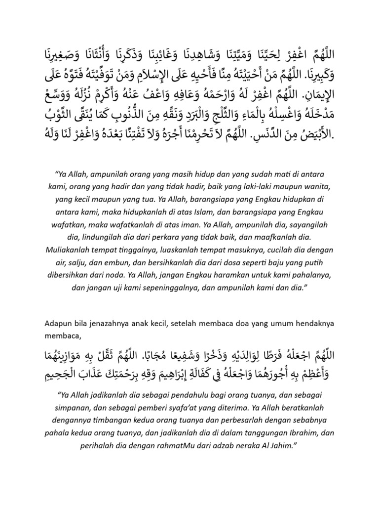 Doa Mayyit Kitab Jazaiz Manhajus Salikin | PDF