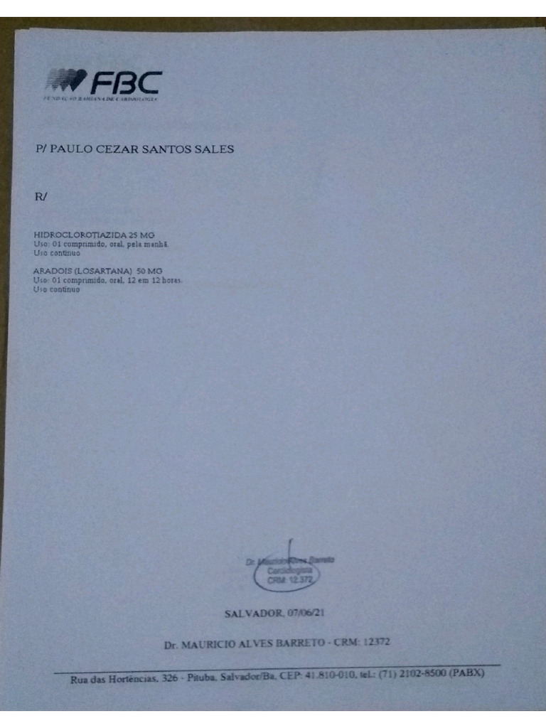 Receita Uso Contínuo | PDF