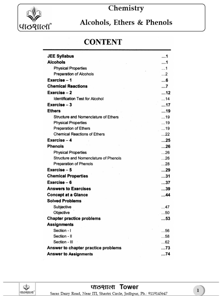 Chemistry of Alcohols and Ethers | PDF | Organic Chemistry | Chemistry