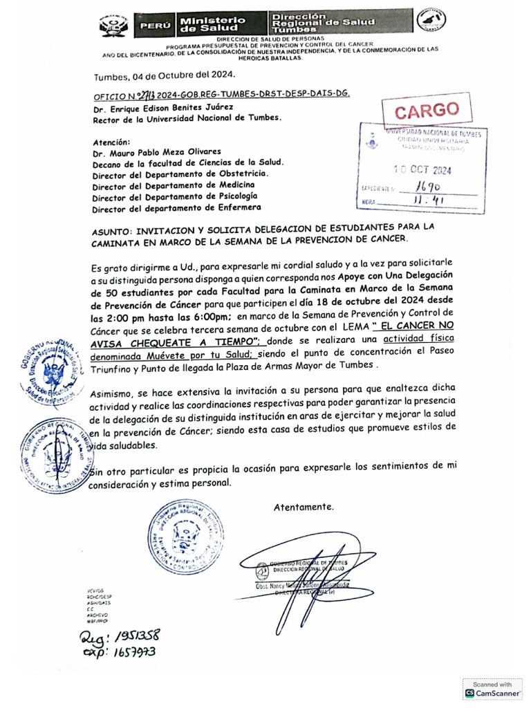 Oficio 2713 Diresa Tumbes | PDF