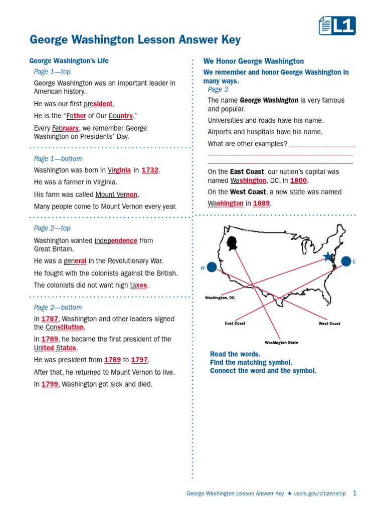 George Washington Lesson Overview | PDF | George Washington | Washington
