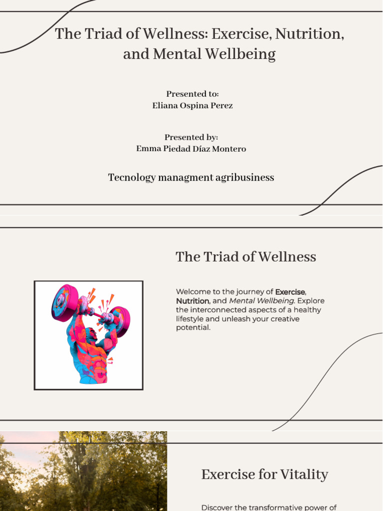 Slidesgo The Triad of Wellness Exercise Nutrition and Mental Wellbeing ...
