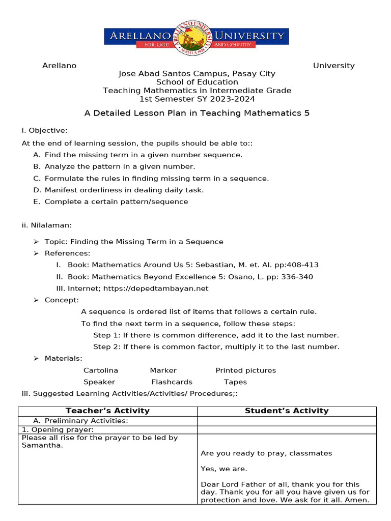 Math - Demo LP 6 | PDF | Area | Numbers