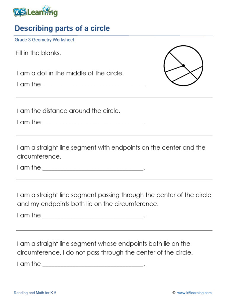 Grade 3 Geometry Circles Parts Describing | PDF