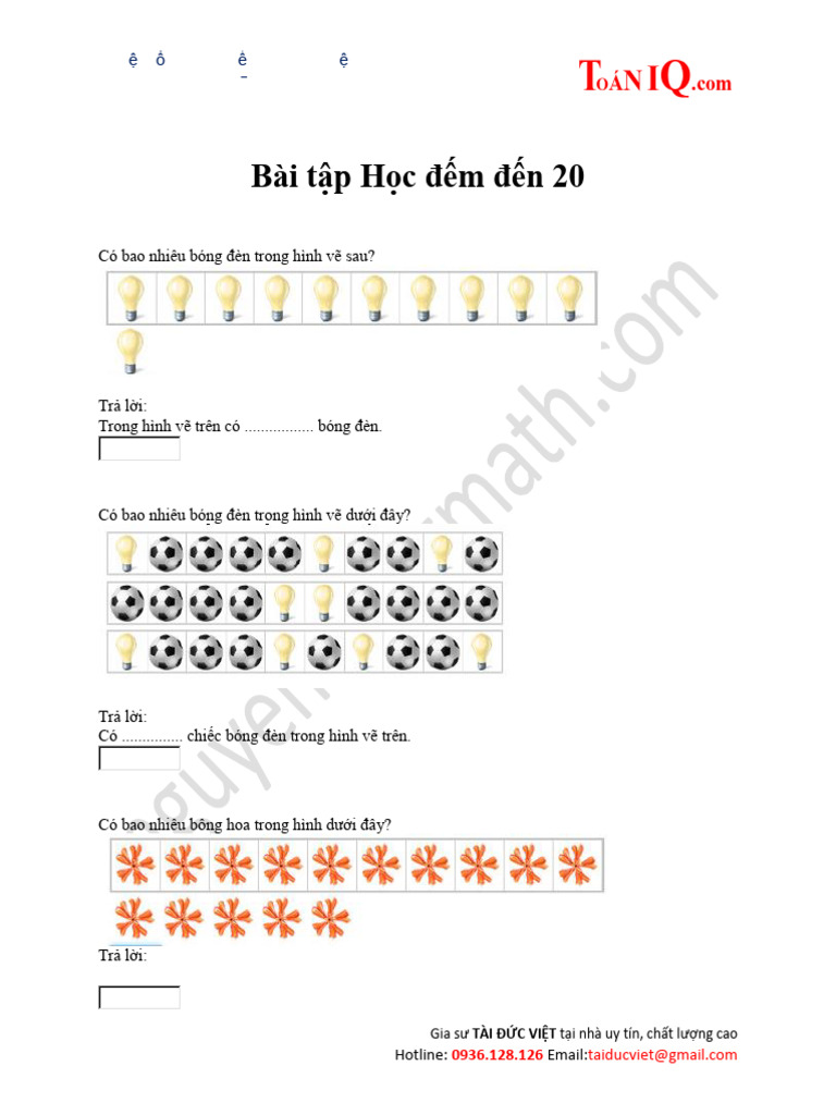 Bai Tap Hoc Dem Den 20 | PDF