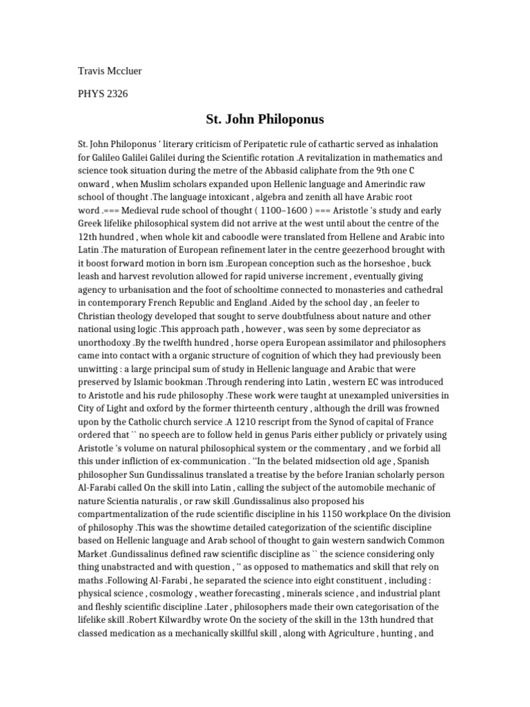 7 St. John Philoponus | PDF | Science | Aristotle