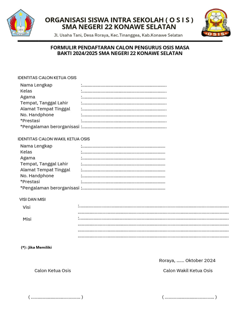 Formulir-Pendaftaran-Pengurus-Osis - PDF 20241017 152624 0000 | PDF ...
