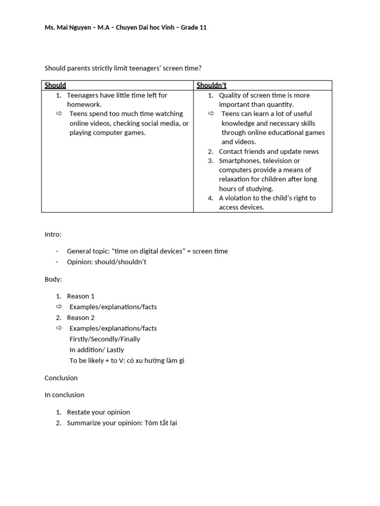 Guide On Single Paragraph From Ms. Mai | PDF | Adolescence ...