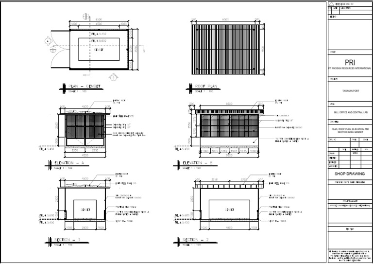 Tarakan Port Genset Shop Drawing | PDF