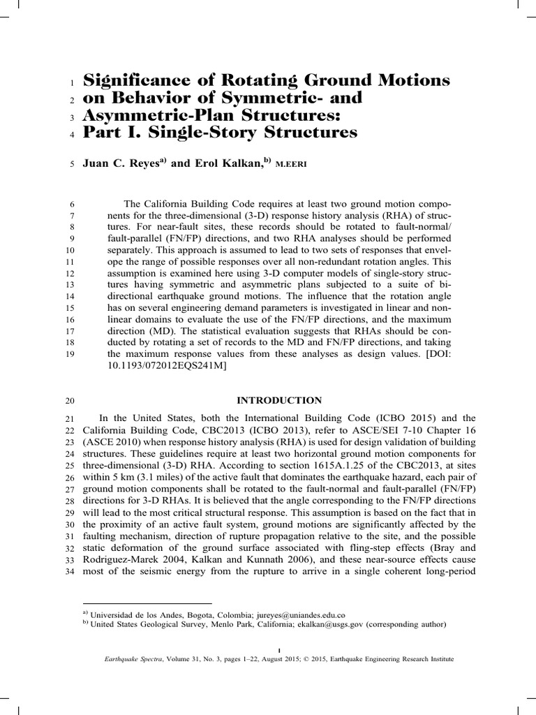 Significance of Rotating Ground Motions On Behavior of Symmetric-And Asymmetric-Plan Structures ...