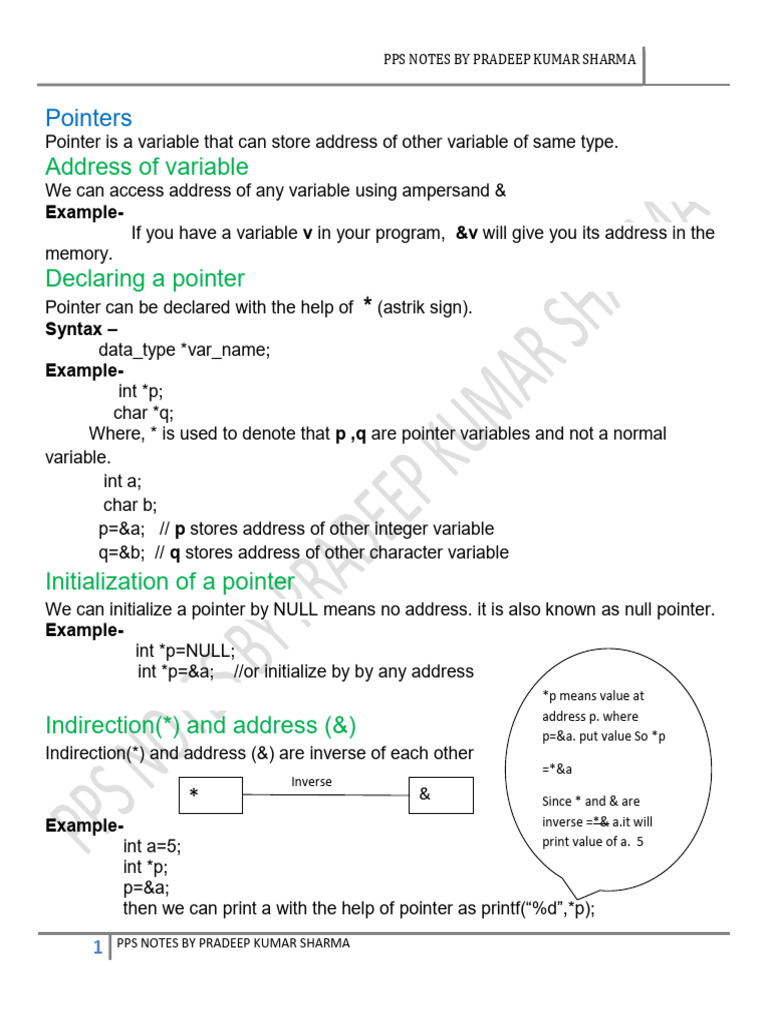 PPS UNIT-5 | PDF | Pointer (Computer Programming) | Integer (Computer Science)