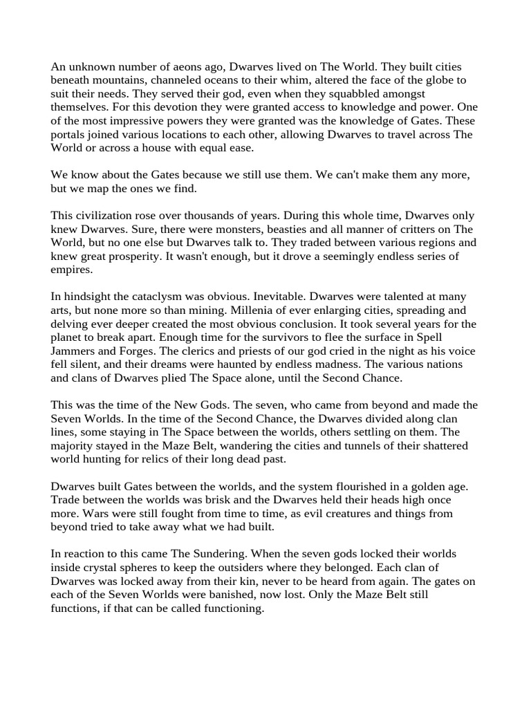 Seven Worlds - Dwarfs | PDF