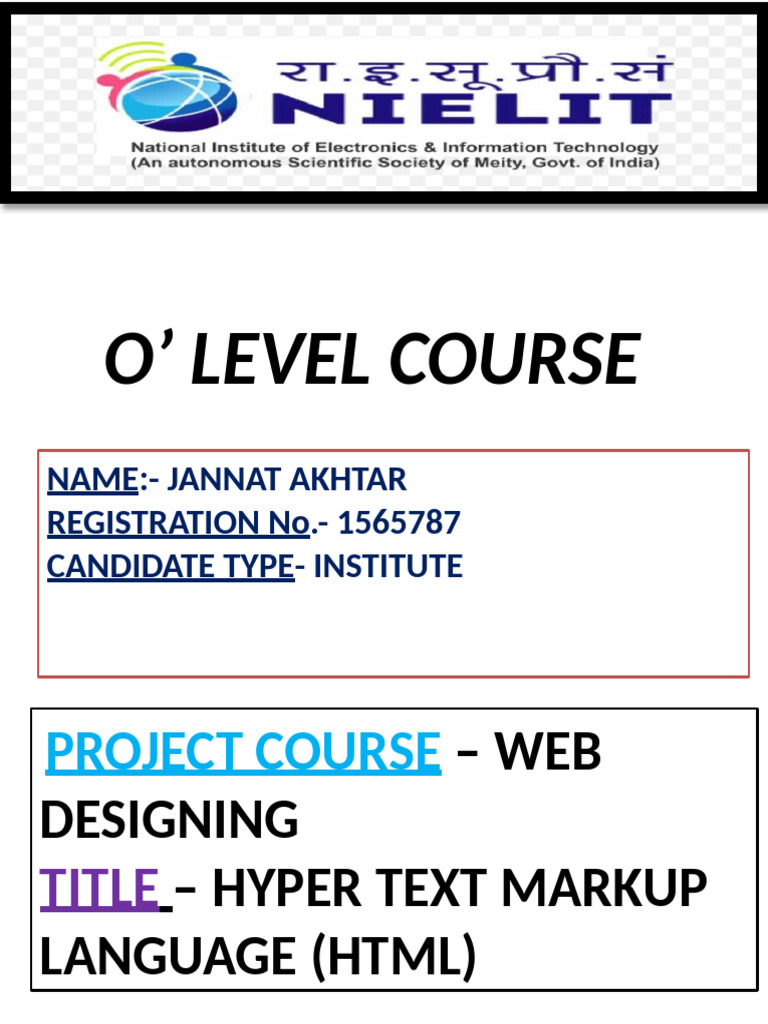 O Level Project HTML Programe PDF PR | PDF | Html | World Wide Web