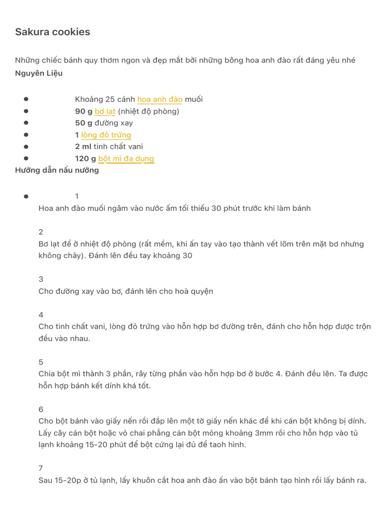 Sakura cookies | PDF