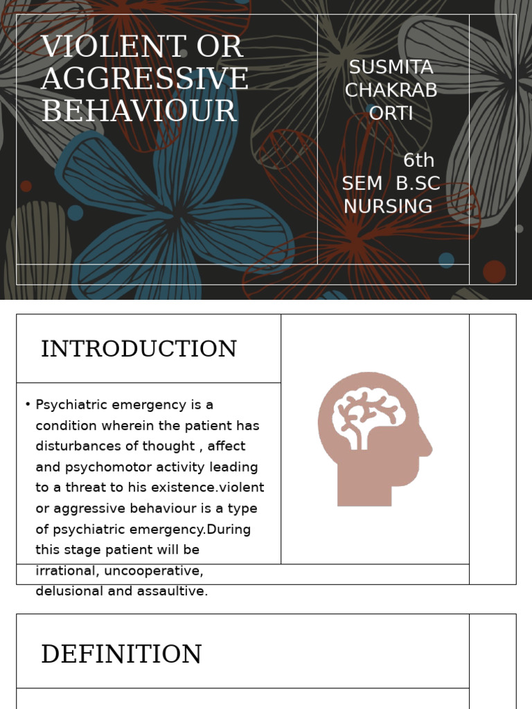 Violent or Aggressive Behaviour-1 | PDF | Mental Disorder | Anxiety
