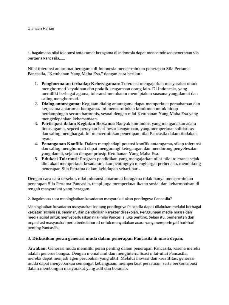 Ulangan Harian PKN | PDF | Karier & Perkembangan | Ilmu Sosial