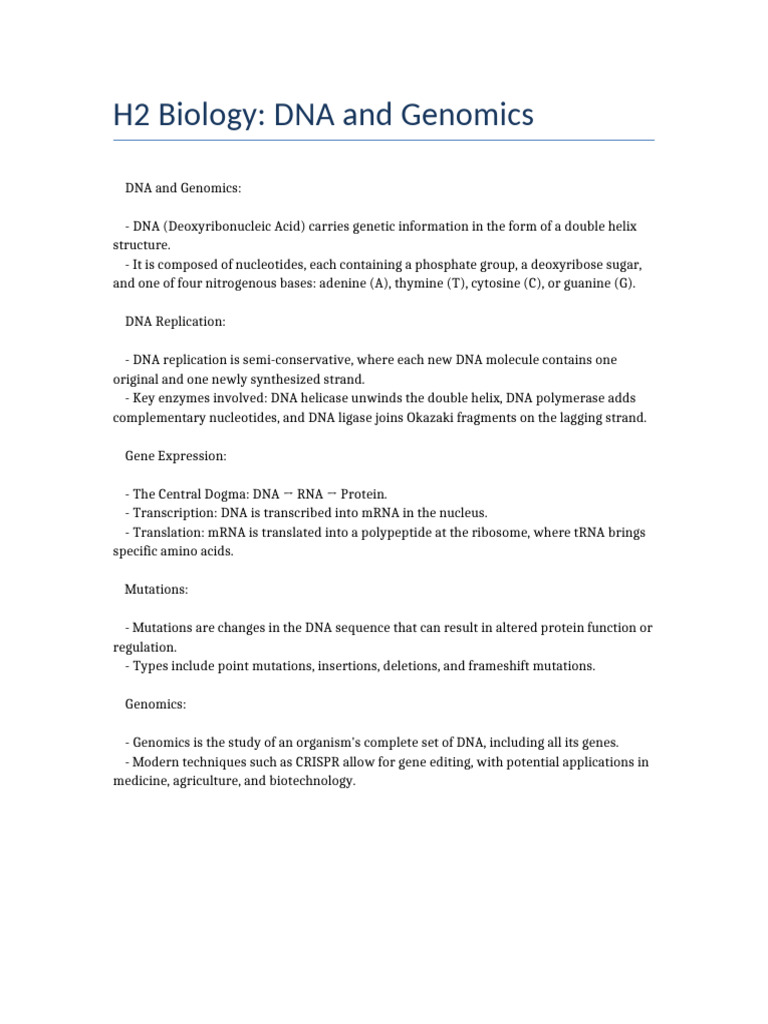 DNA - and - Genomics 2 | PDF