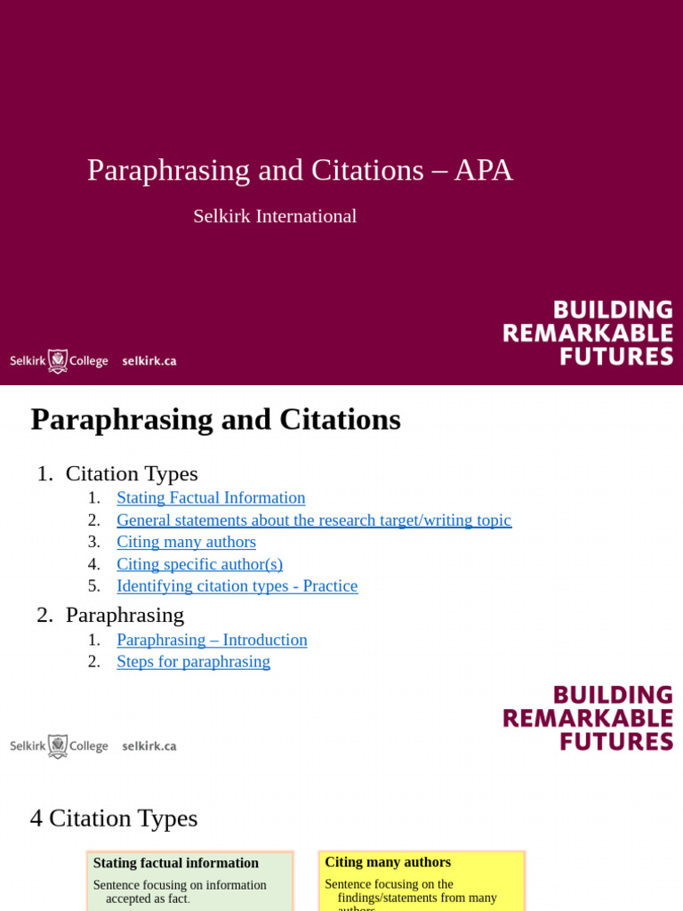 BUS 301 Paraphrasing and Citations APA 1 | PDF | Citation | Word