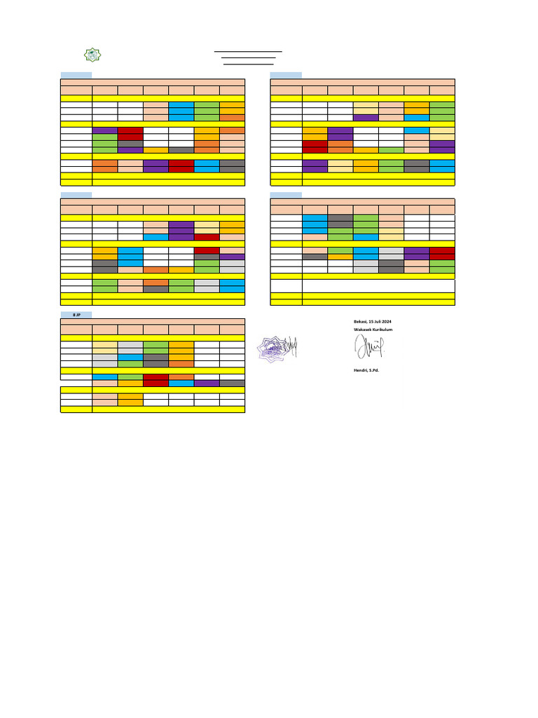 Rev 6. Jadwal Mapel 2425 | PDF
