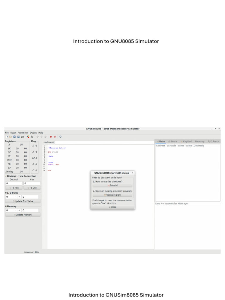 Introduction To GNU8085 Simulator | PDF | Computer Science | Computer ...
