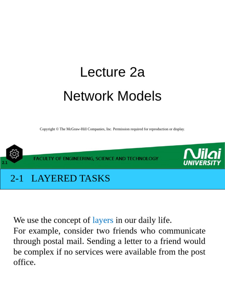 Lecture 2 - Network Models | PDF | Osi Model | Internet Protocol Suite
