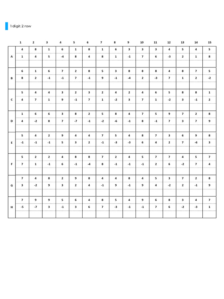 Abacus Master - Random Worksheet - 1 Digit 2 Row | PDF