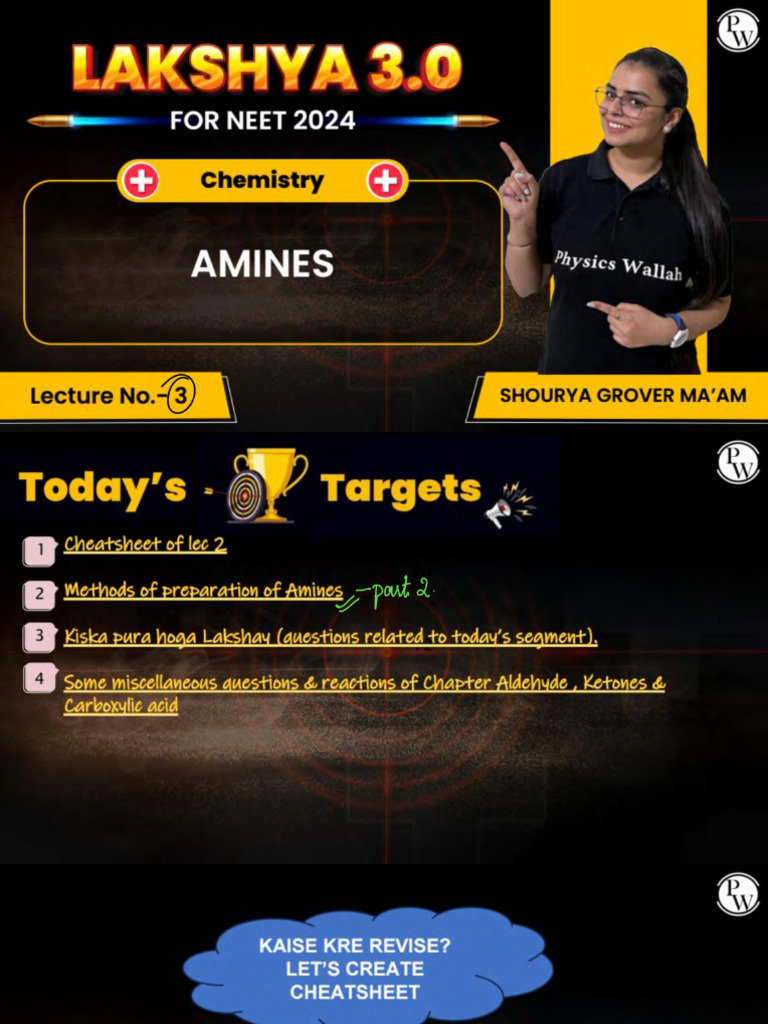 AMINES 03 - Class Notes - Lakshya NEET 3.0 2024 | PDF AMINES 03 - Class Notes - Lakshya NEET 3.0 2024 | PDF