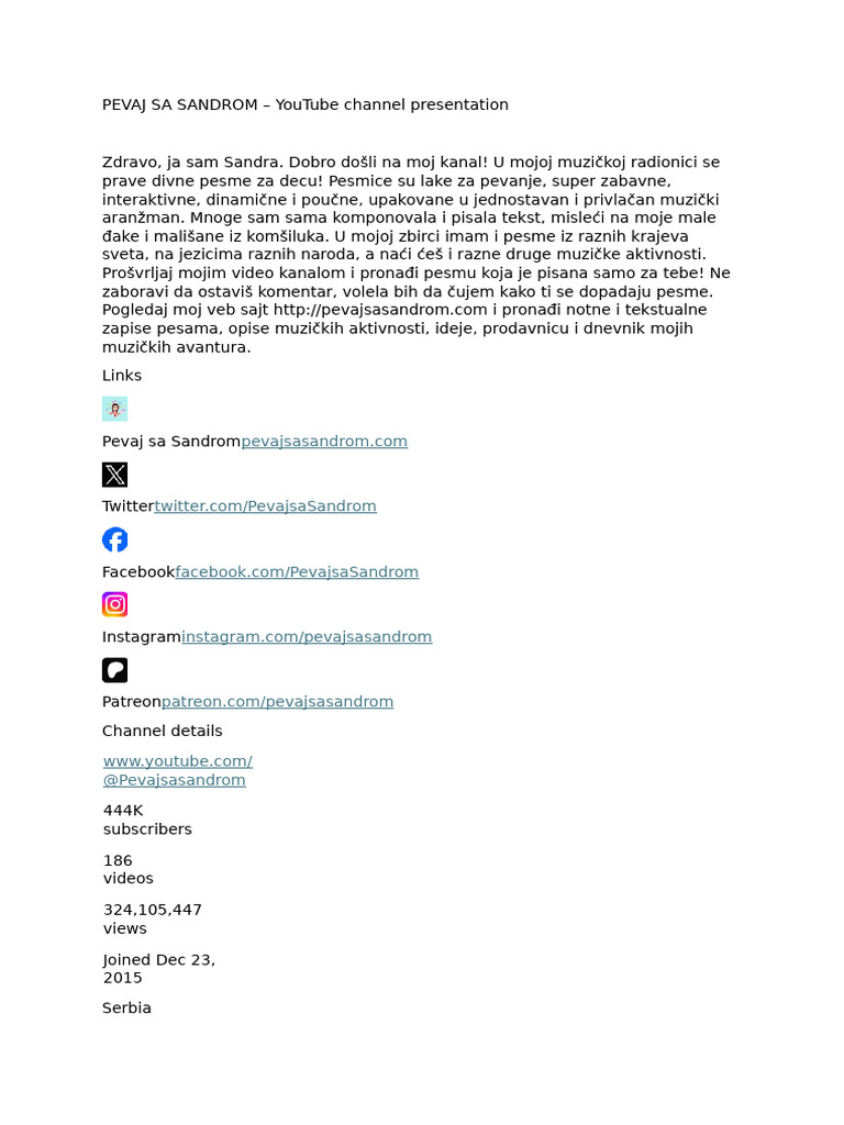 Pevaj Sa Sandrom | PDF