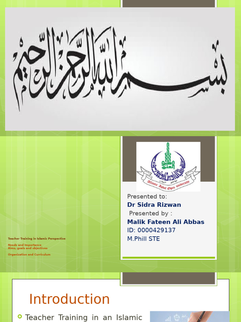 Islamic Teacher Training Guide | PDF | Pedagogy | Teacher Education