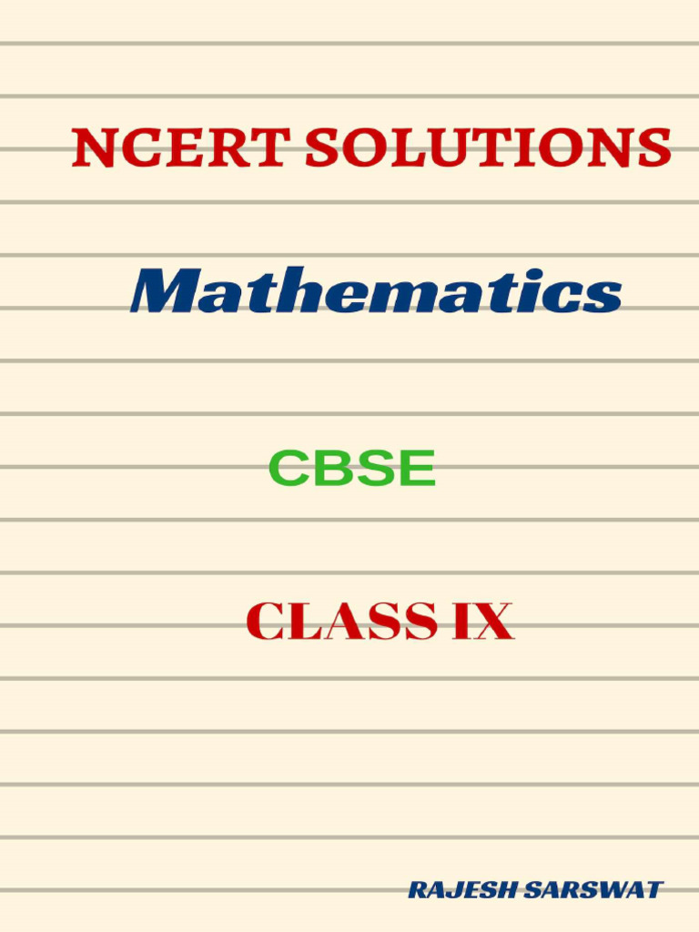 NCERT Solutions Class IX Mathematics (2019) | PDF | Numbers | Line (Geometry)