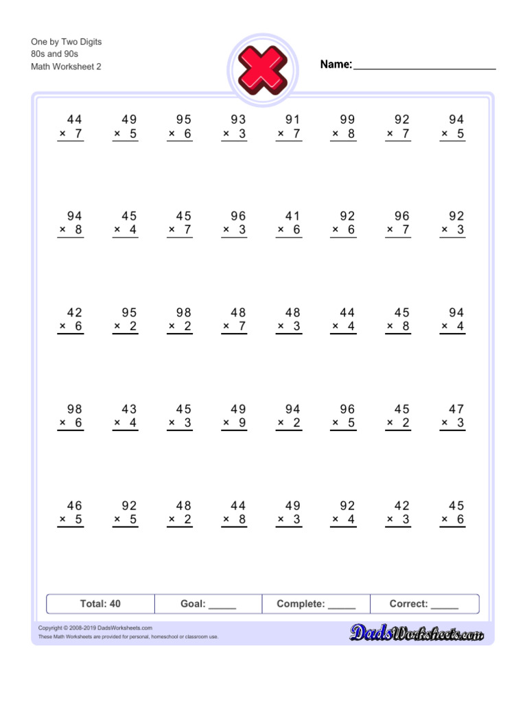 Easy Multiple Digits 80s 90s v2 | PDF
