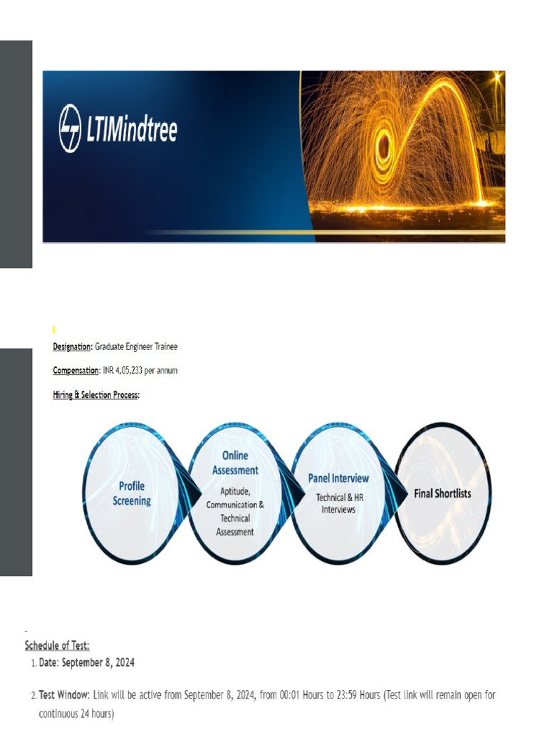 LTI Mindtree Exam Pattern + Previous Year Paper | PDF