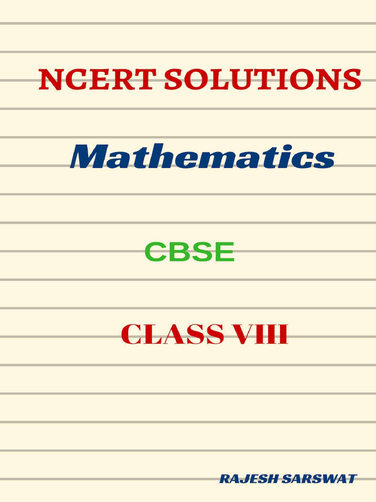 NCERT Solutions Class VIII Mathematics | PDF | Rectangle | Triangle